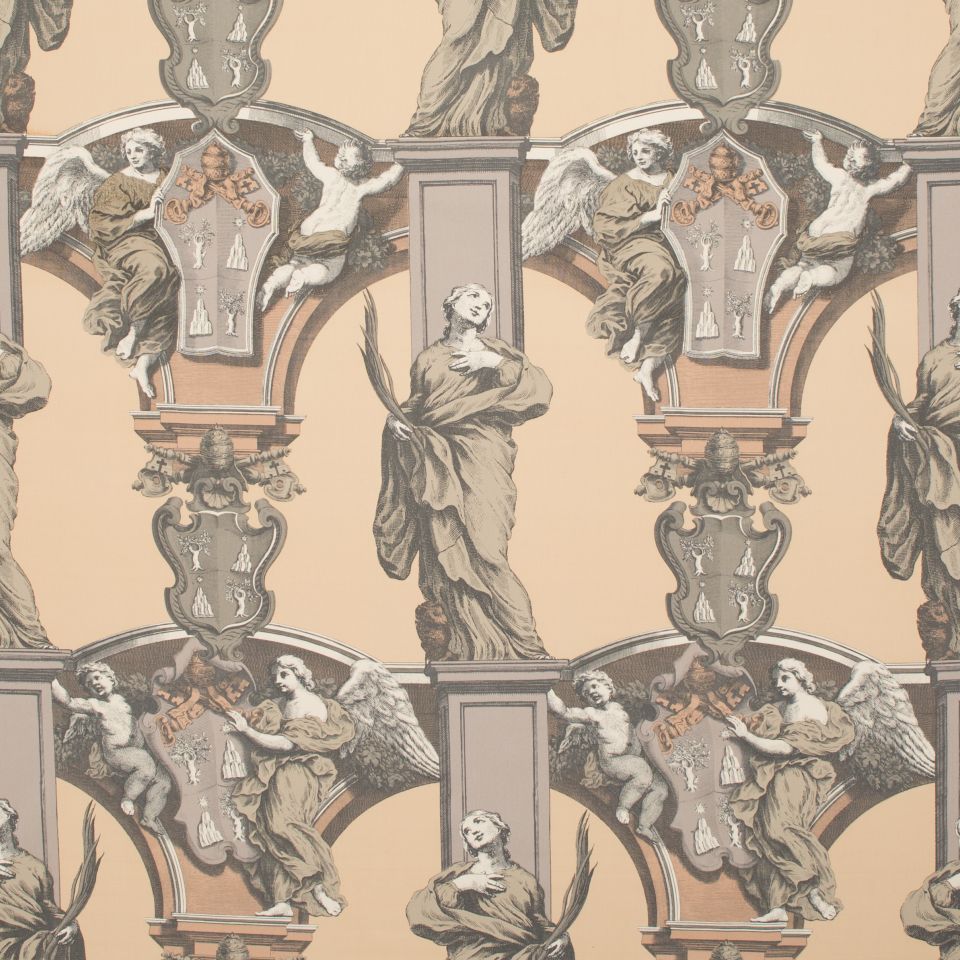 Heraldic Facade - Neutral fabric | Roman Collection - Fabrics | Timney ...