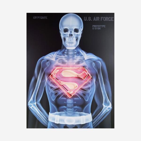 Superman Skeleton Neon Artwork | Andrew Martin Art