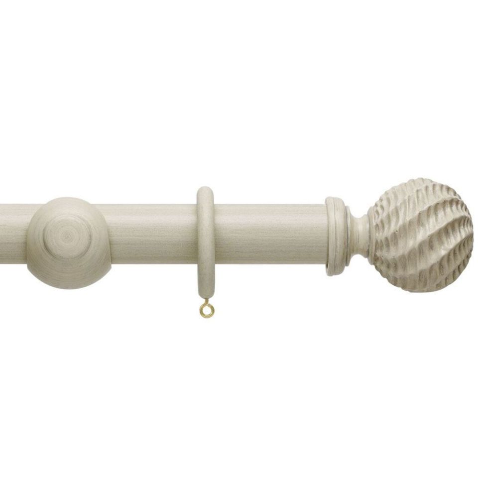 Hallis Origins 45mm Ammonite Limestone Wood Pole Kit | White Wooden ...