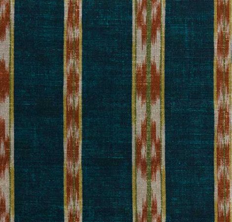 Ikat Stripe - Indigo fabric | Ikat Prints | Titley & Marr