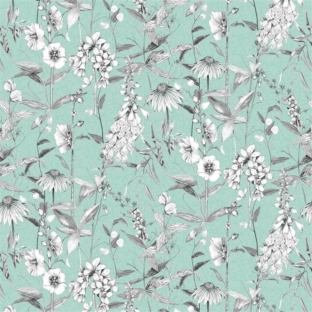 Cheyne - Eau De Nil fabric | Giardino Segreto | Designers Guild