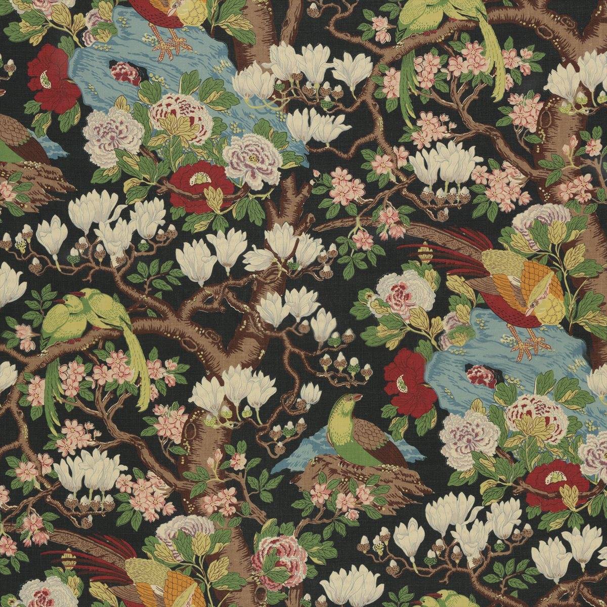 Hydrangea Bird - Indigo fabric | Signature Prints | GP & J Baker