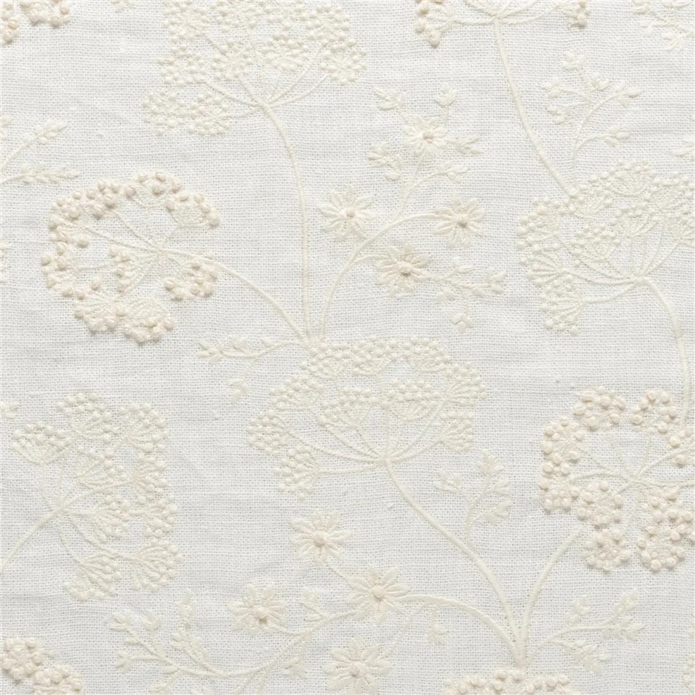 Toulon - Chalk fabric | Moselle Lino Fabric | Designers Guild